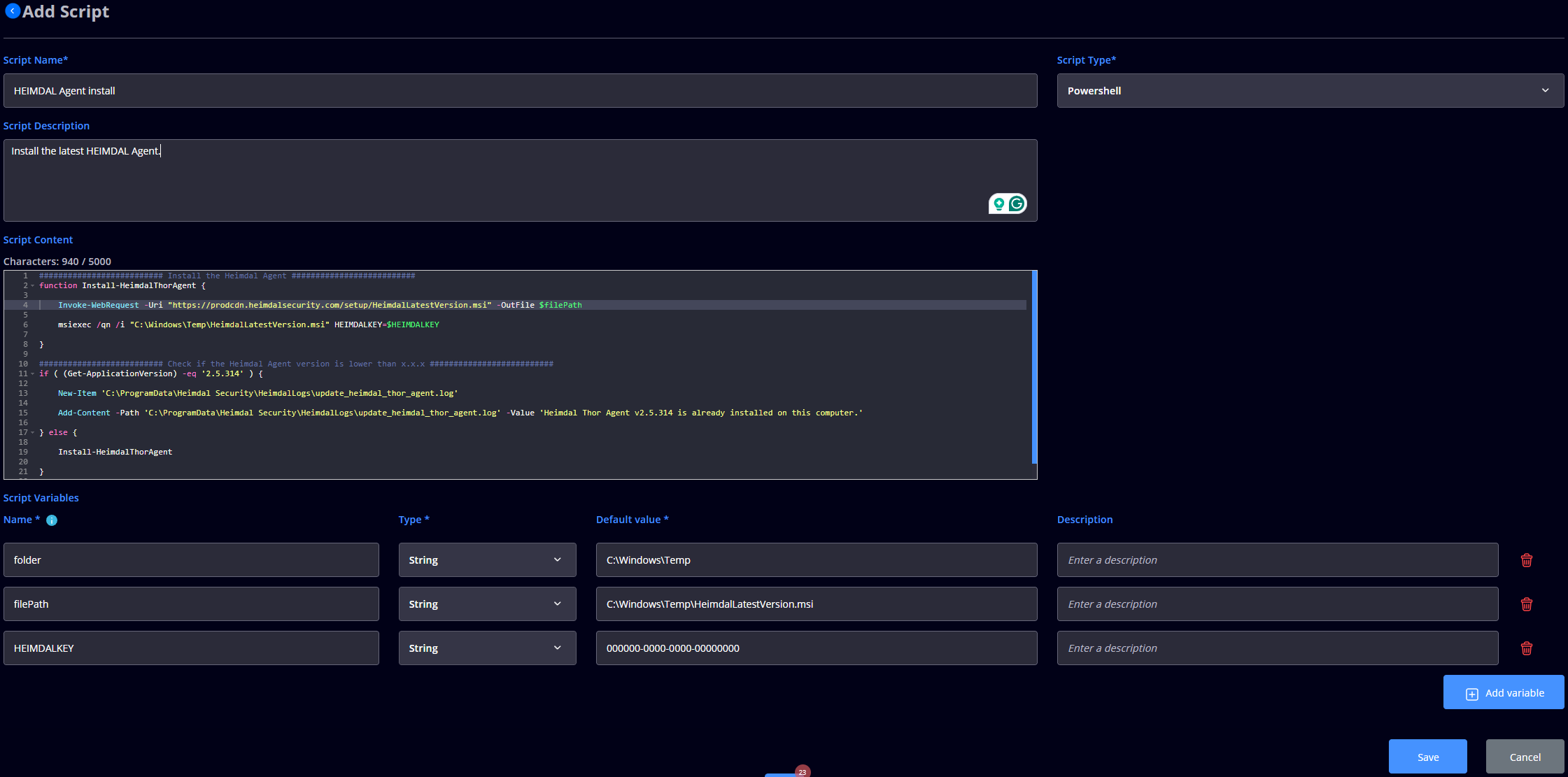 Scripting (Windows) – Heimdal Assistance and Support